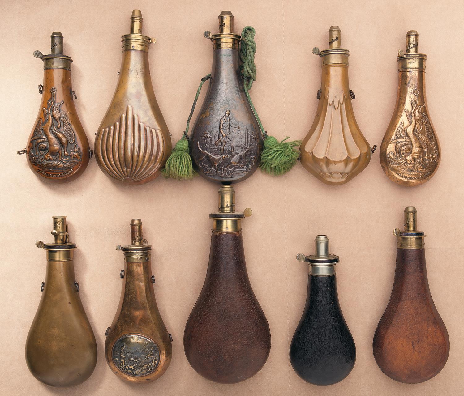 Ten Dixon & Sons Powder Flasks | Rock Island Auction