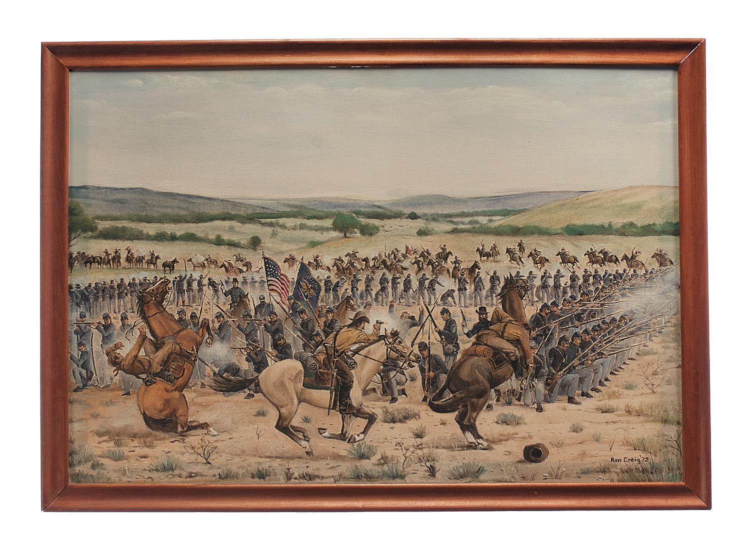 Ron Craig Signed and Dated Civil War Battle Oil Painting | Rock Island ...