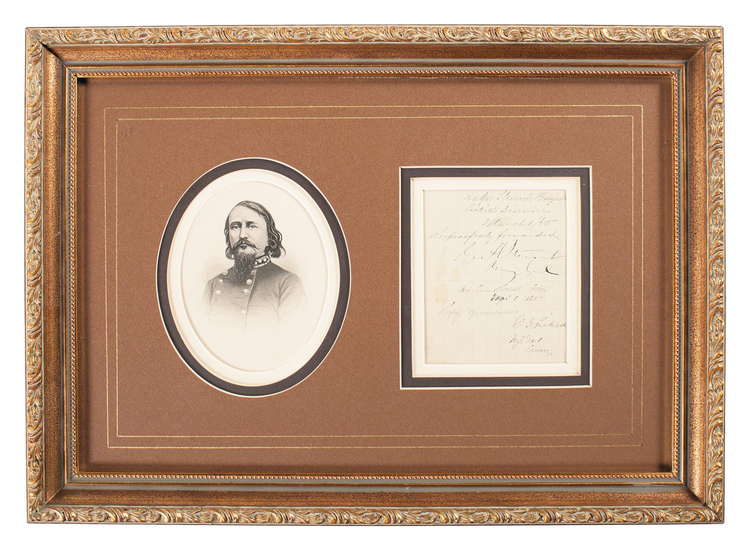 Framed Confederate General George Pickett Signature Display | Rock ...