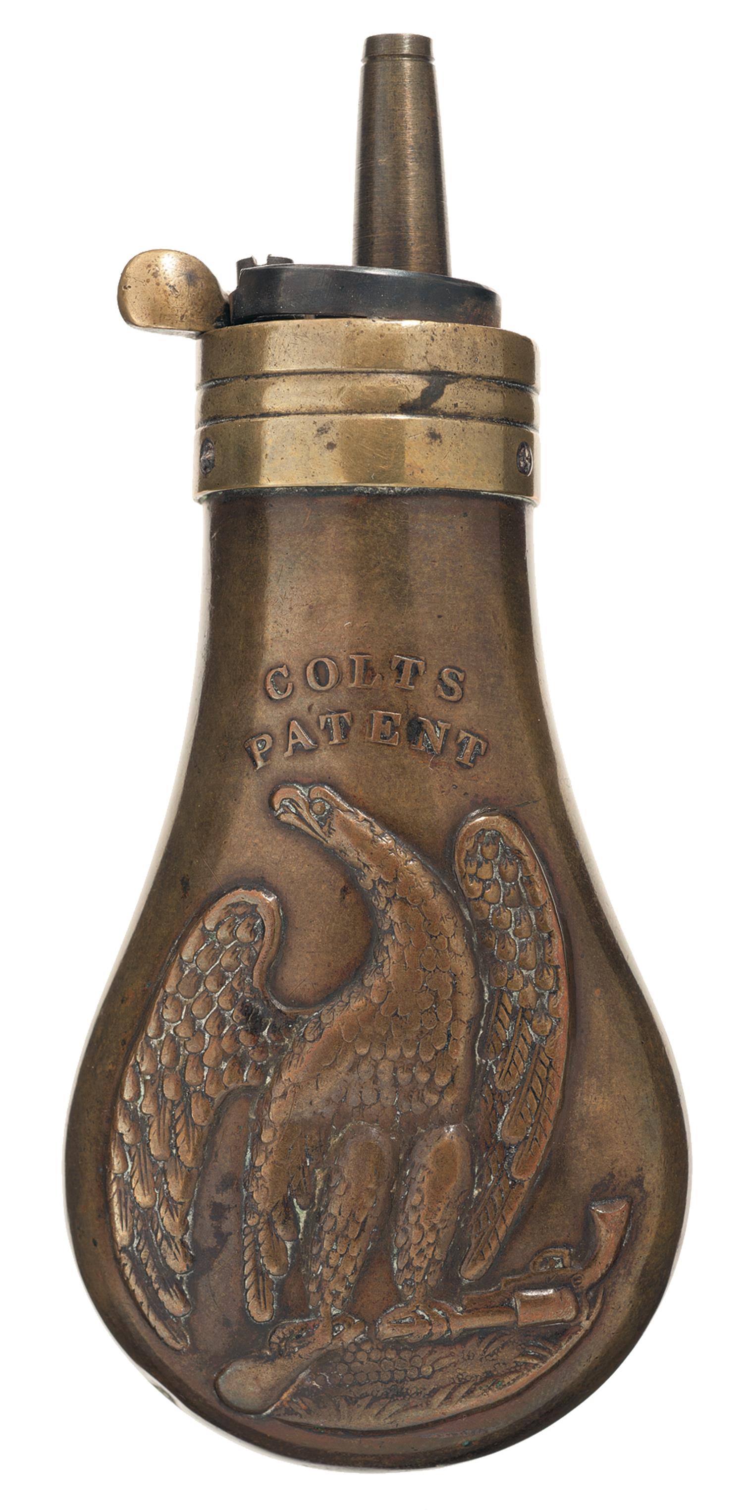 Rare Colt Baby Dragoon Eagle Powder Flask | Rock Island Auction