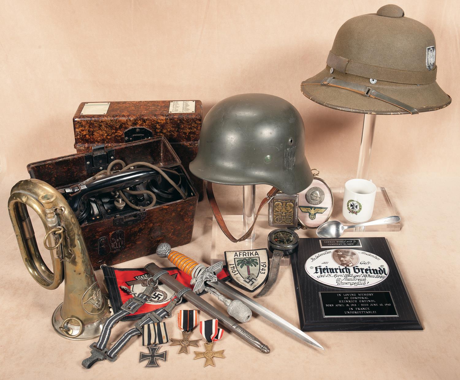 Grouping of Nazi Artifacts, Including Africa Corps Items | Rock Island ...