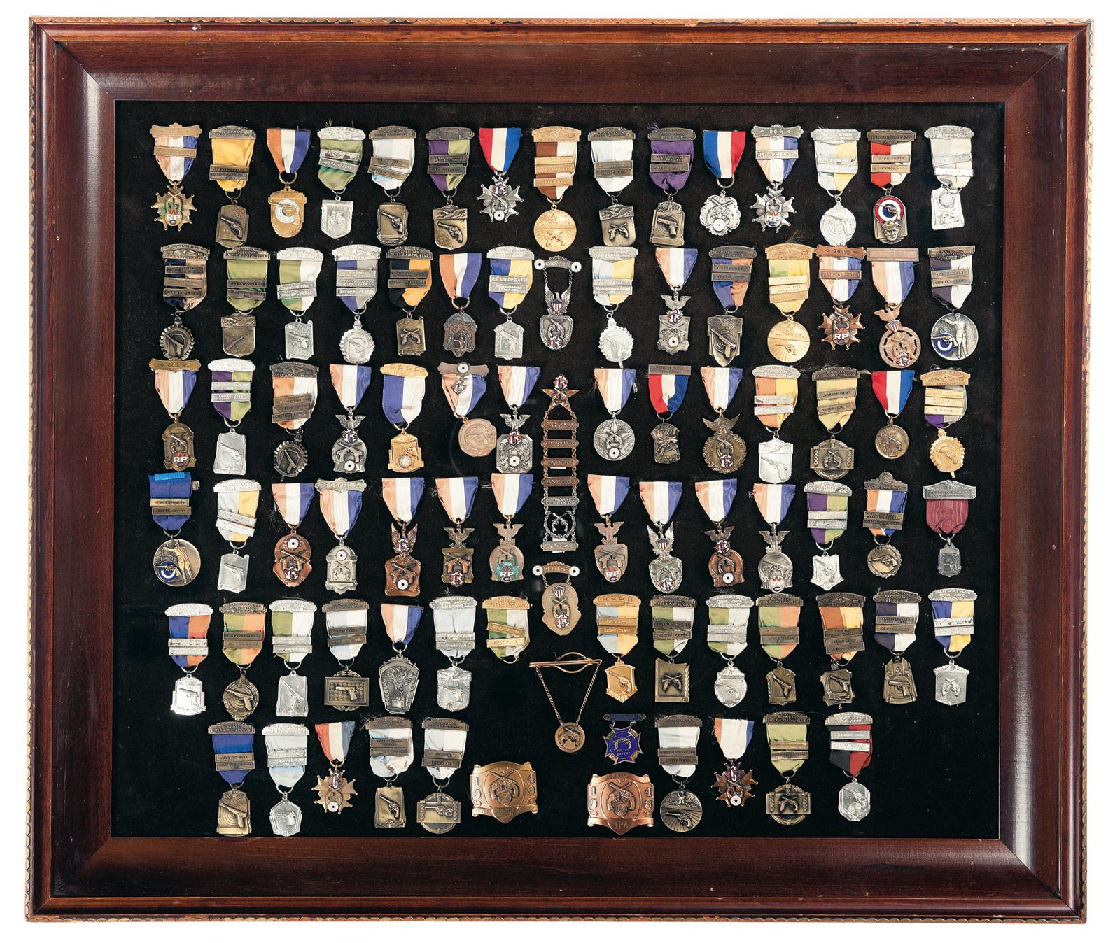 Large Framed Grouping of Pistol Shooting Awards | Rock Island Auction