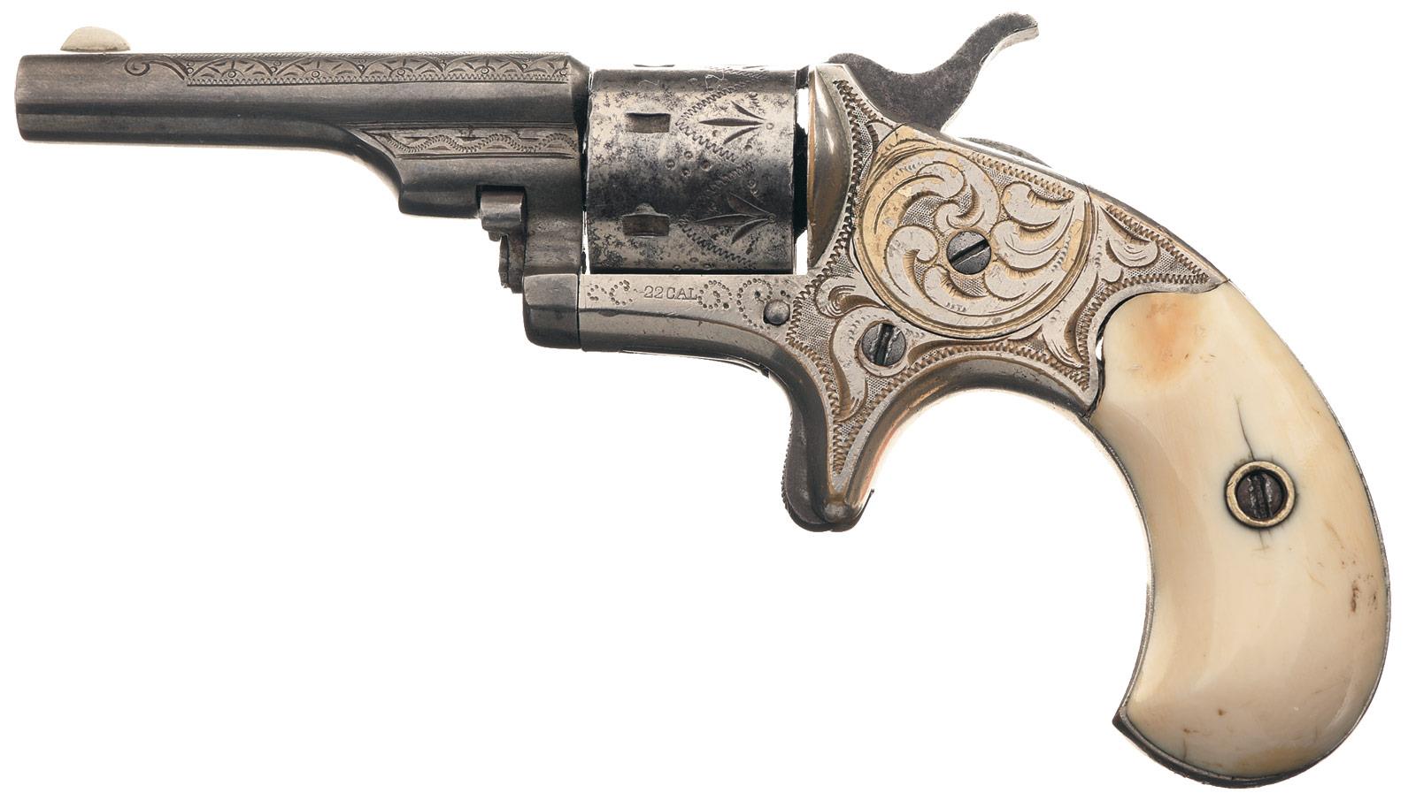 Engraved Colt Open Top Pocket Revolver with Ivory Grips | Rock Island ...