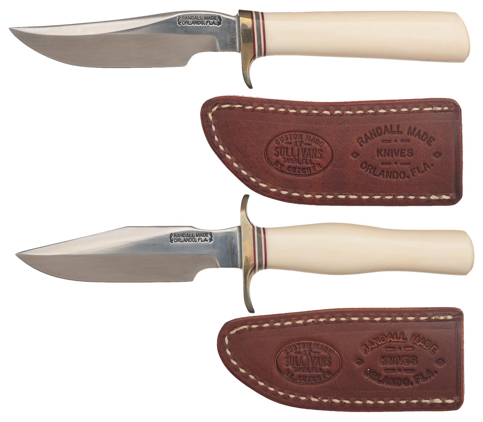 Two Randall Ivory Handle Miniature Knives with Sheaths | Rock Island ...