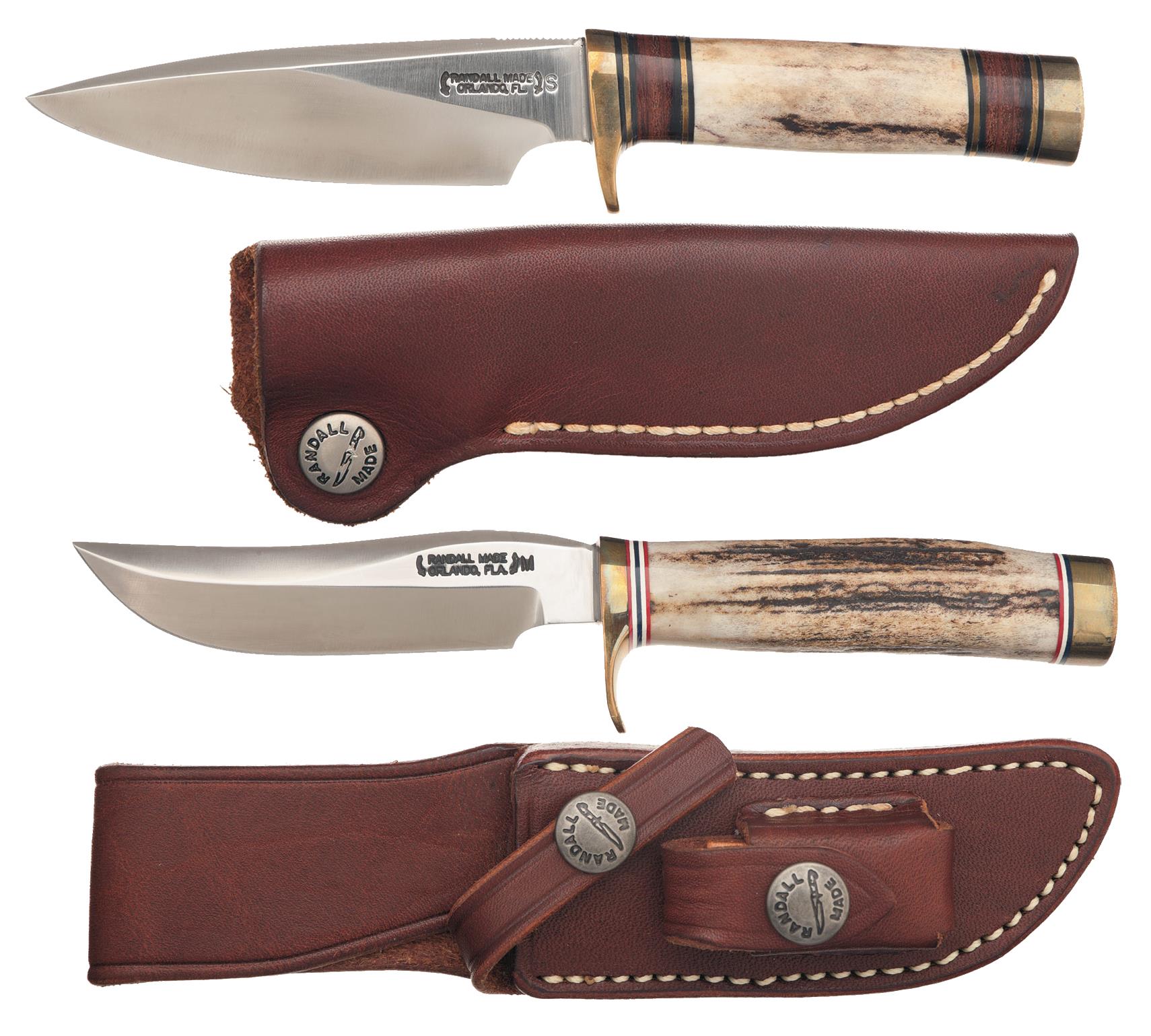 Two Randall Stag Handle Miniature Knives With Sheaths Rock Island Auction