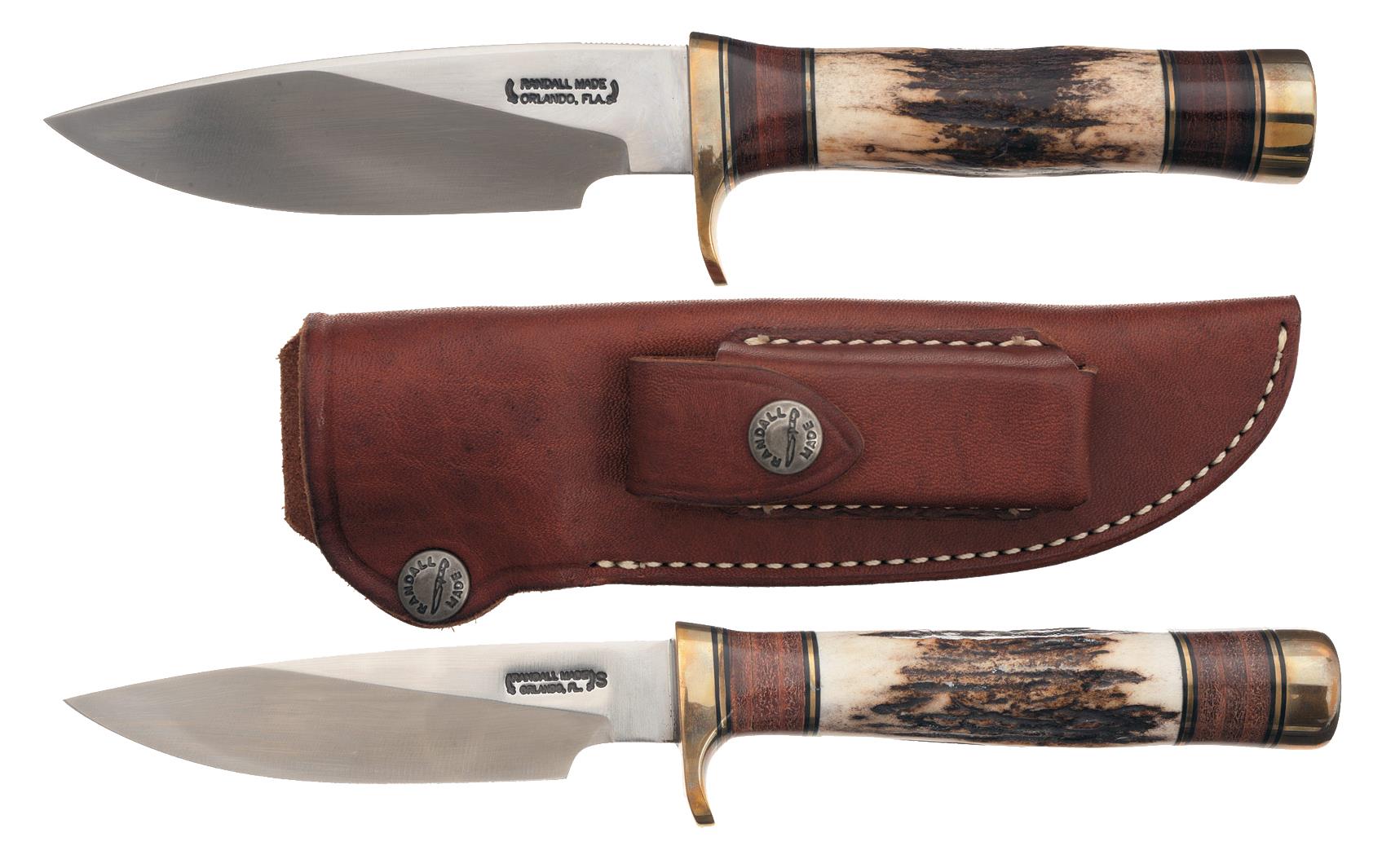 Two Randall Stag Handle Knives Rock Island Auction