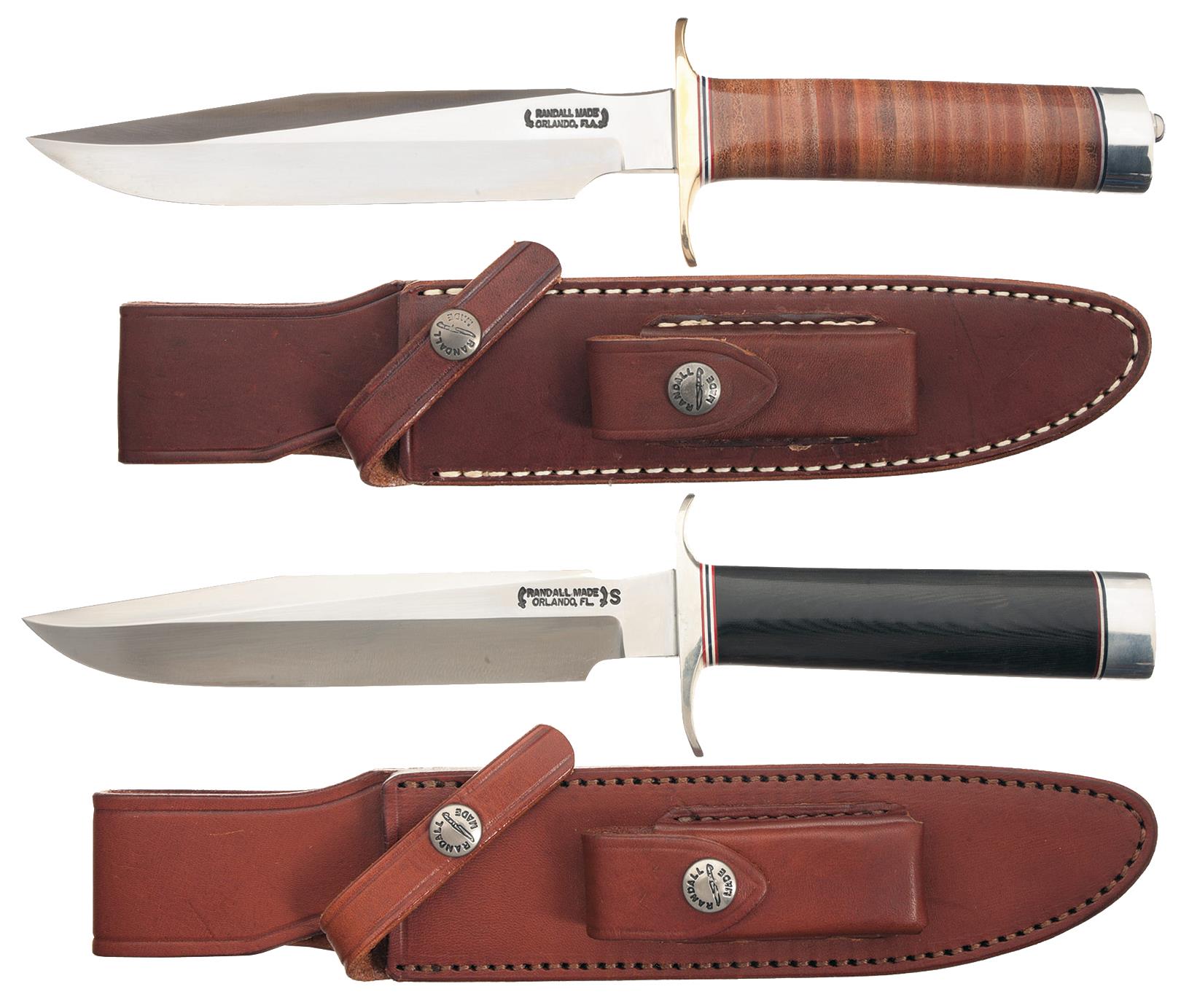 Two Randall Model 1-7 Knives with Sheaths | Rock Island Auction