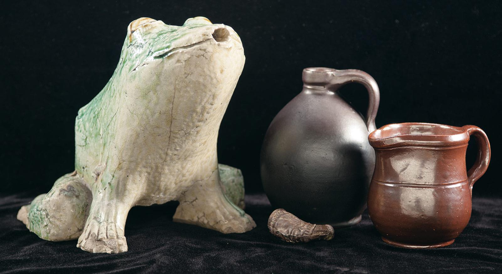 Four Stoneware Items, Including an Anna Pitcher | Rock Island Auction