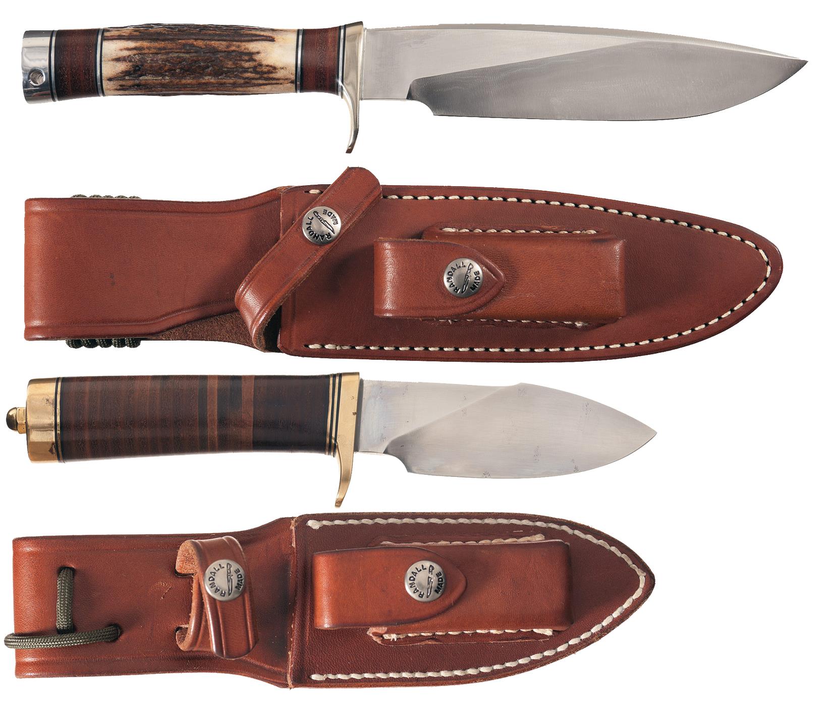 Two Randall Hunting Knives with Sheaths | Rock Island Auction