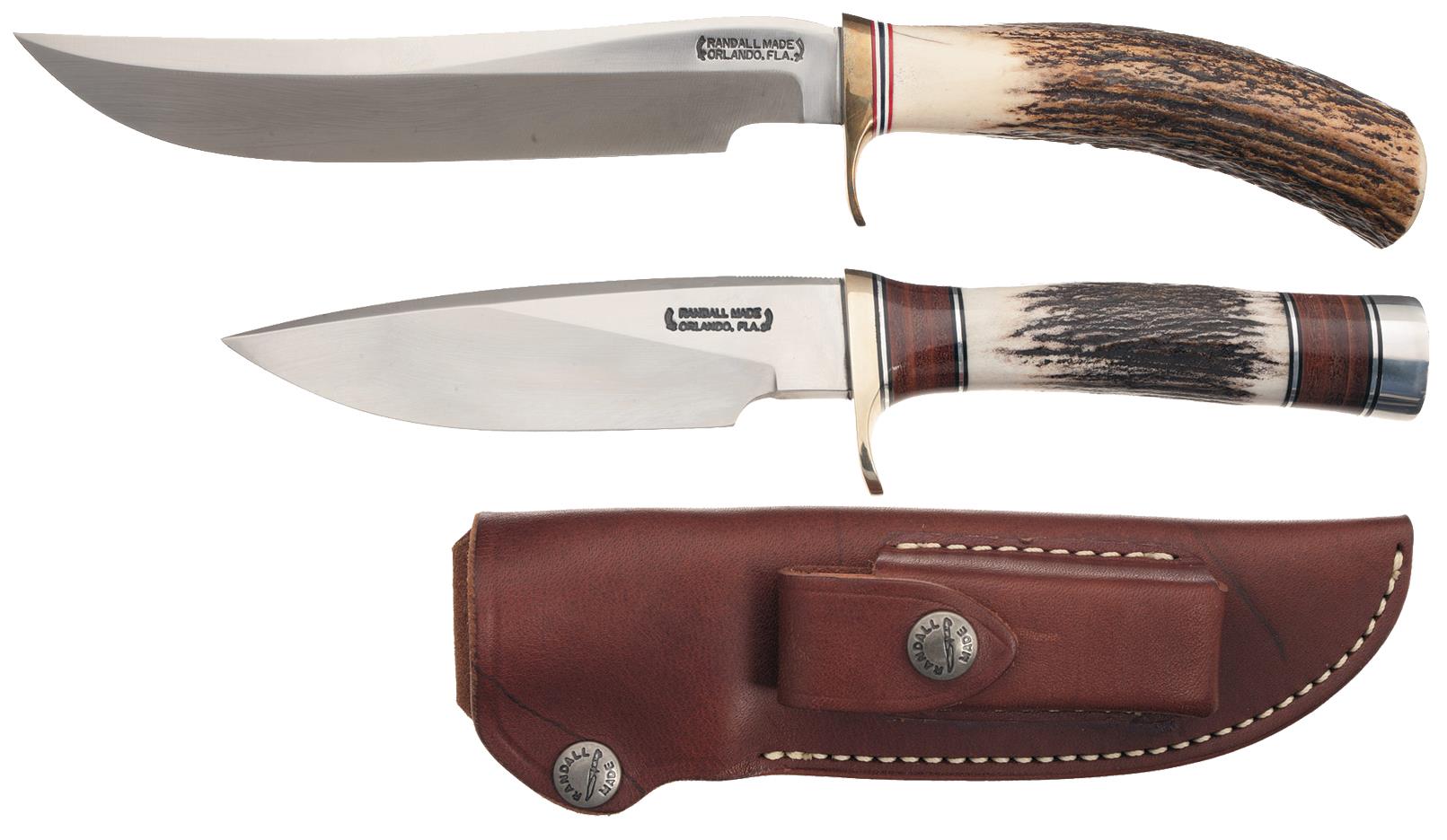 Two Randall Stag Handle Knives Rock Island Auction