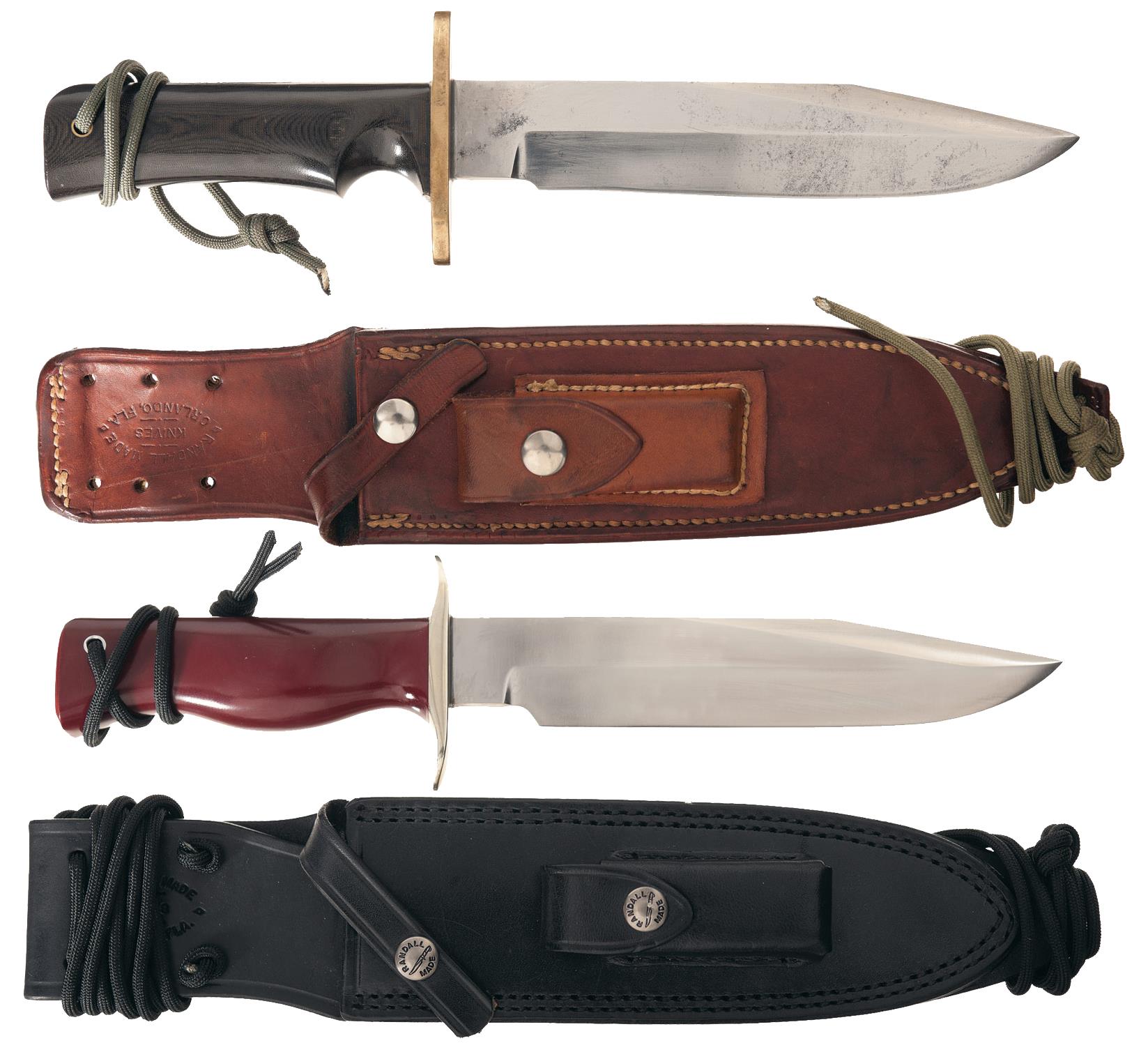 Two Randall Model 14 Attack Knives With Sheaths Rock Island Auction