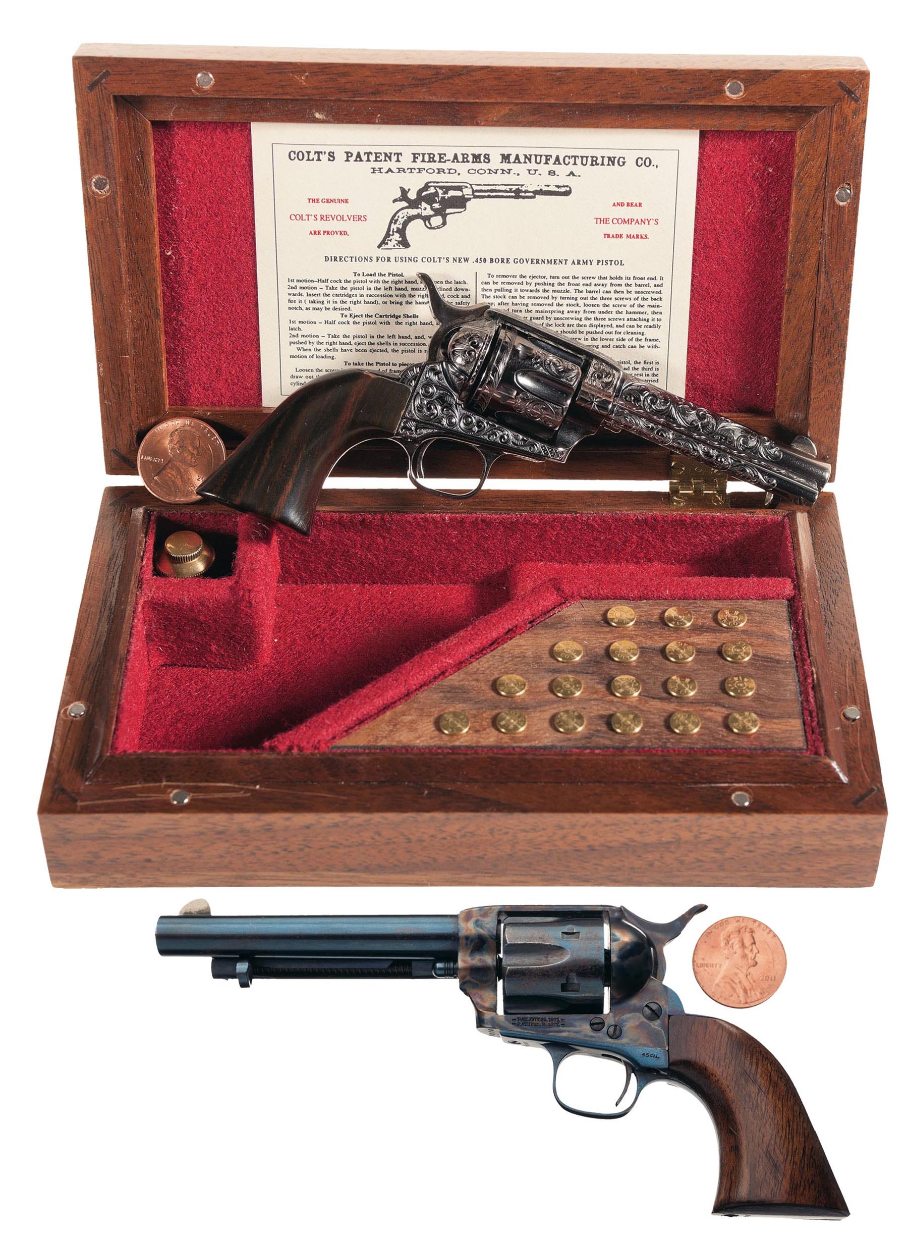 Two Miniature Colt Revolvers -A) Cased Engraved Miniature Colt S | Rock ...