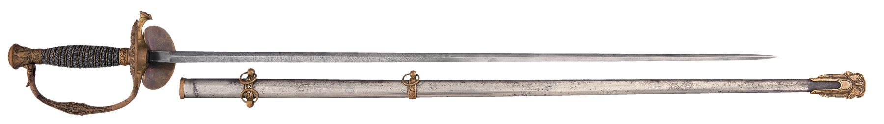 U.S. Ames 1860 Pattern Staff & Field Officer Sword with Presenta | Rock ...