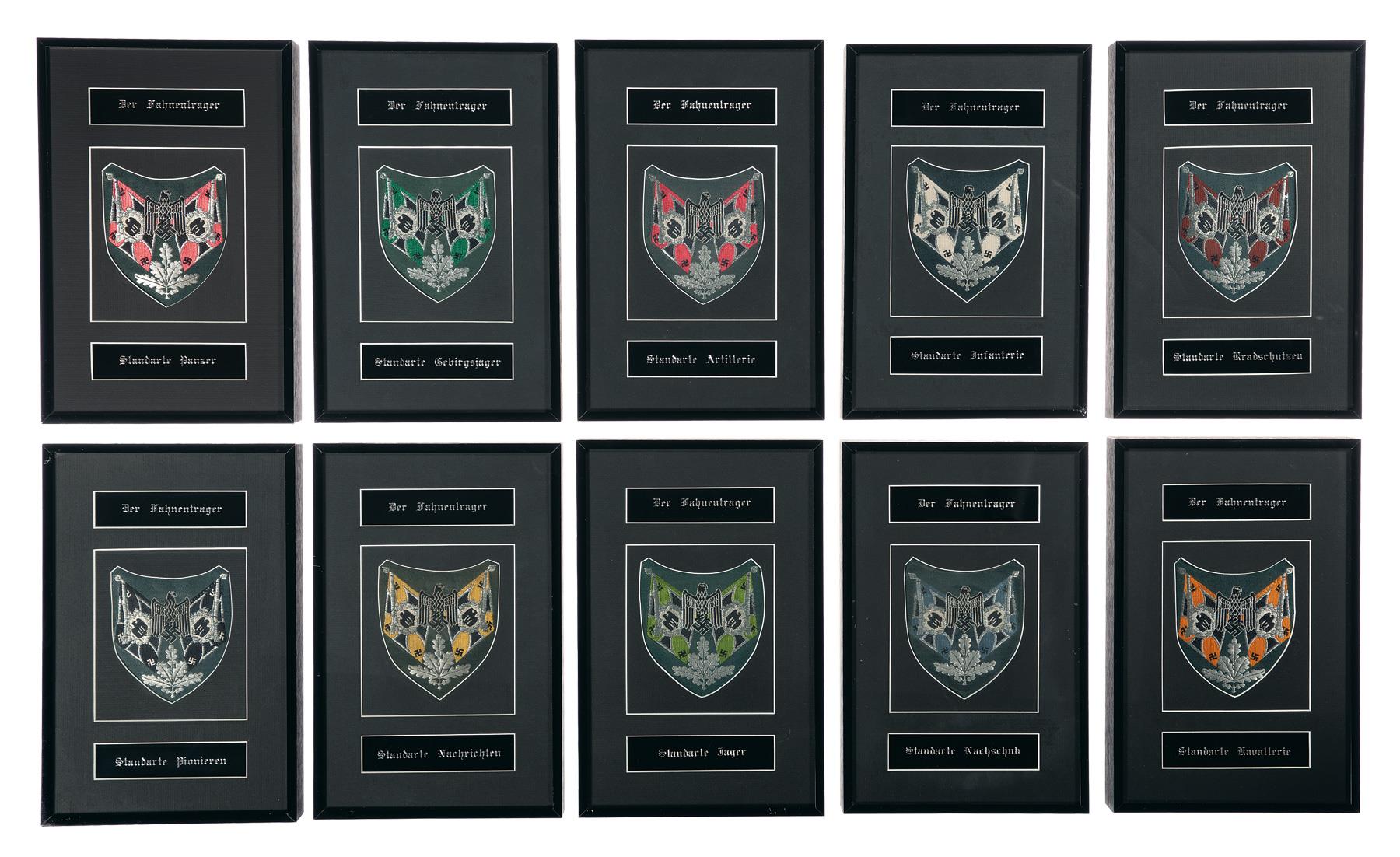 Collection of Ten Framed Nazi Standard Bearer's Patches | Rock Island ...