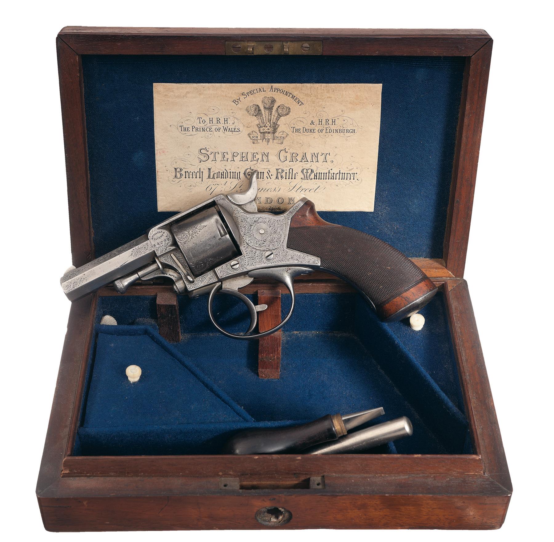 Cased Engraved Tranter's Patent No 2 Double Action Revolver | Rock ...