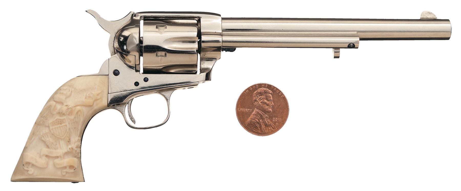 Miniature Nickel Plated Colt Single Action Army Revolver with Ca | Rock ...