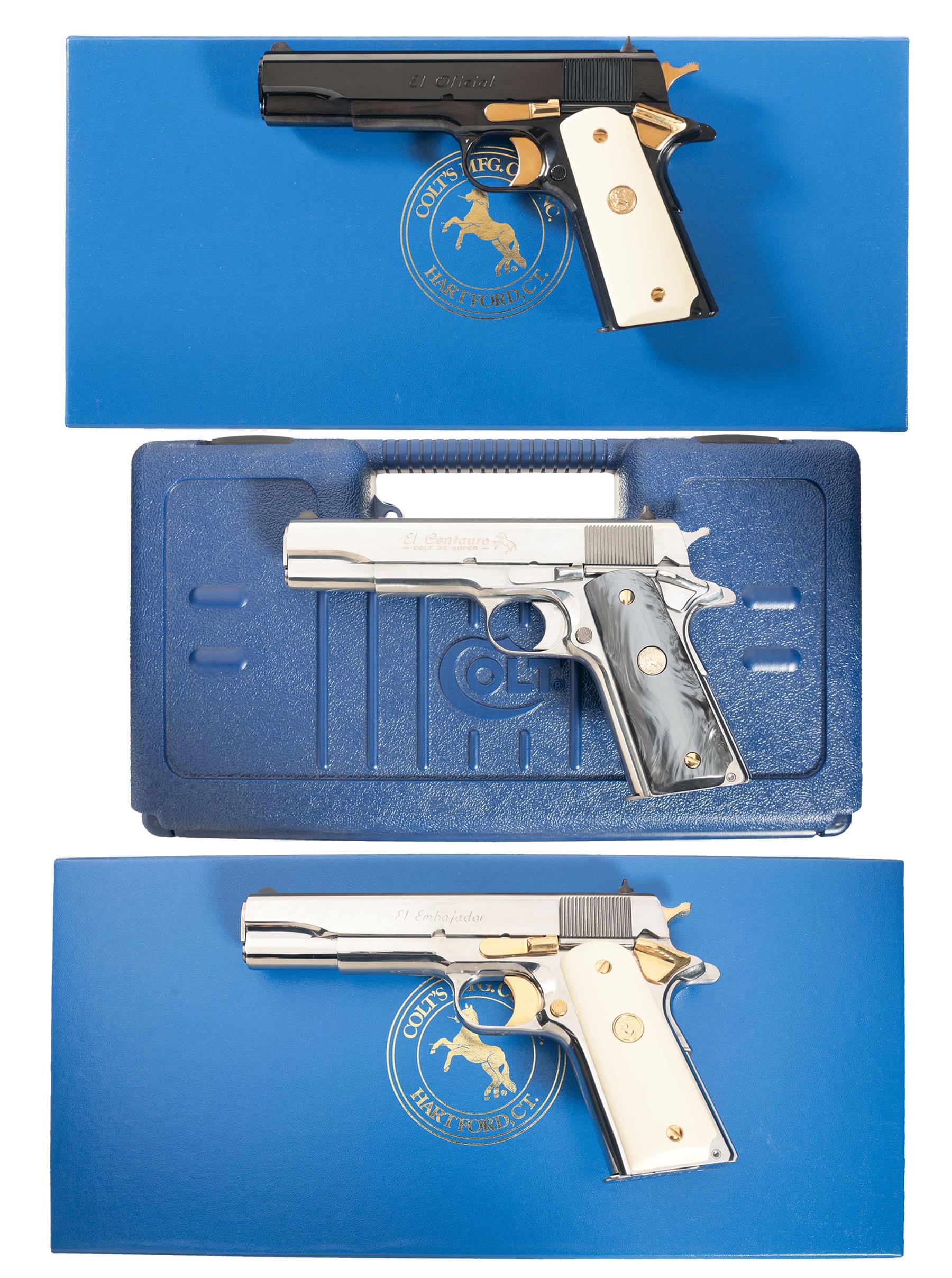 Three Collector's Same Serial Numbered Colt EL Series 1911 Semi- | Rock ...