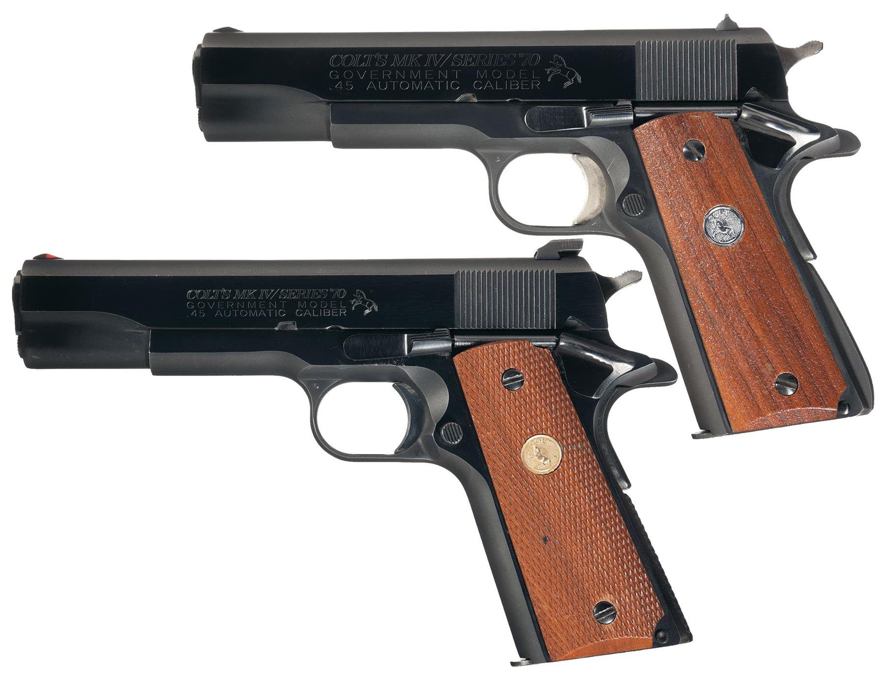 Two Colt MK IV Government Model Semi Automatic Series 70 Pistols | Rock ...