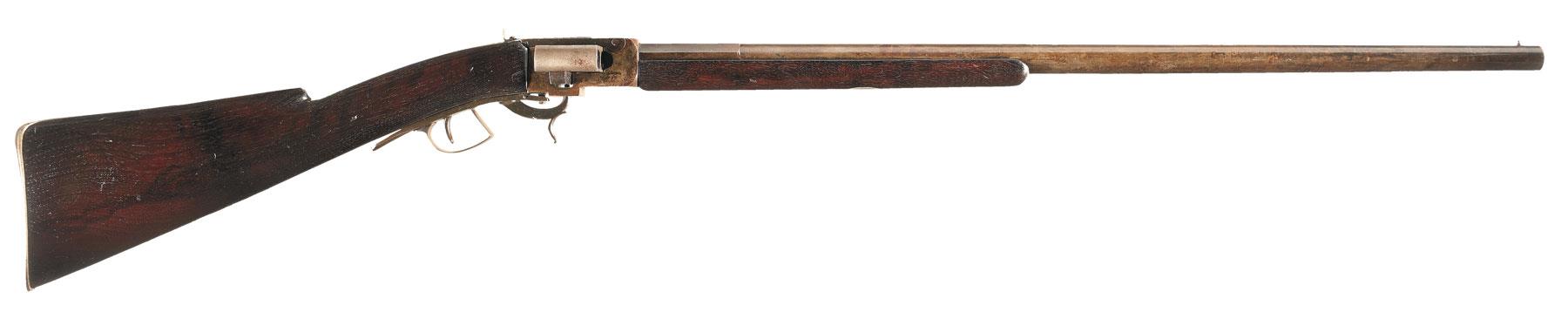Unique and Rare Three Shot Percussion Harmonica Rifle | Rock Island Auction