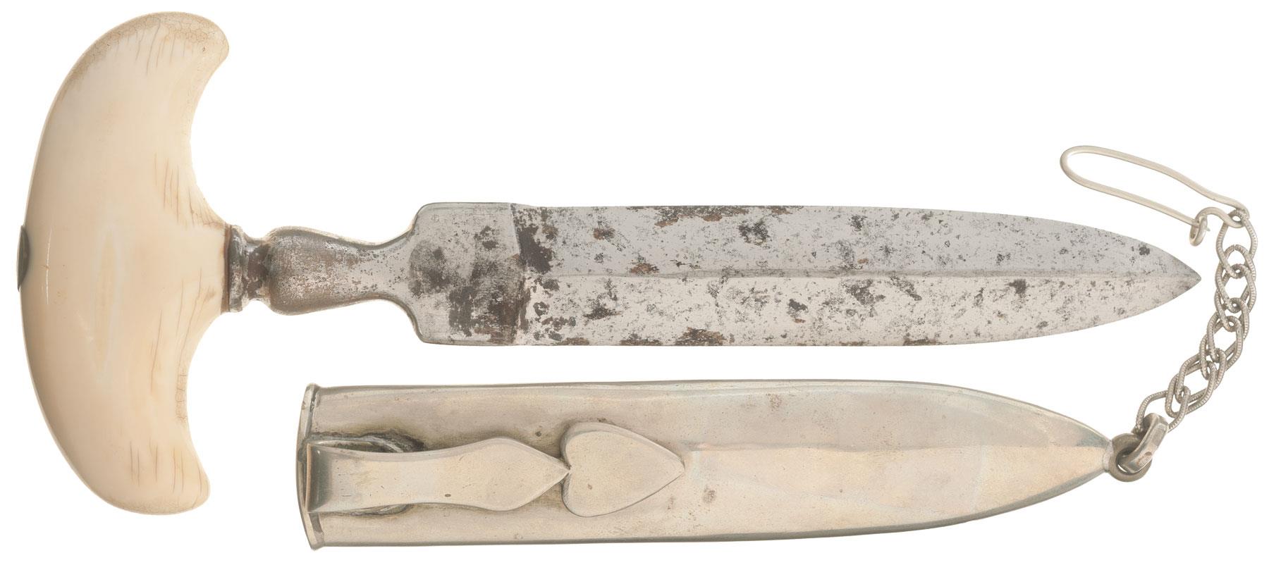 Ivory Hilted Push Dagger with Sheath | Rock Island Auction