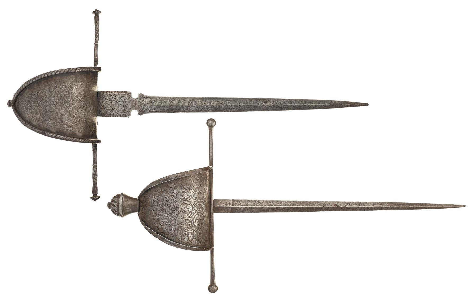 Two Spanish Style Main-Gauche Parrying Daggers | Rock Island Auction