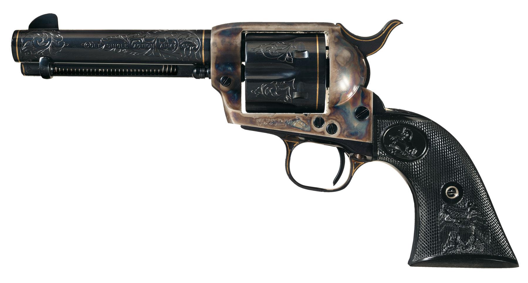 Engraved and Gold Inlaid Colt Single Action Revolver | Rock Island Auction