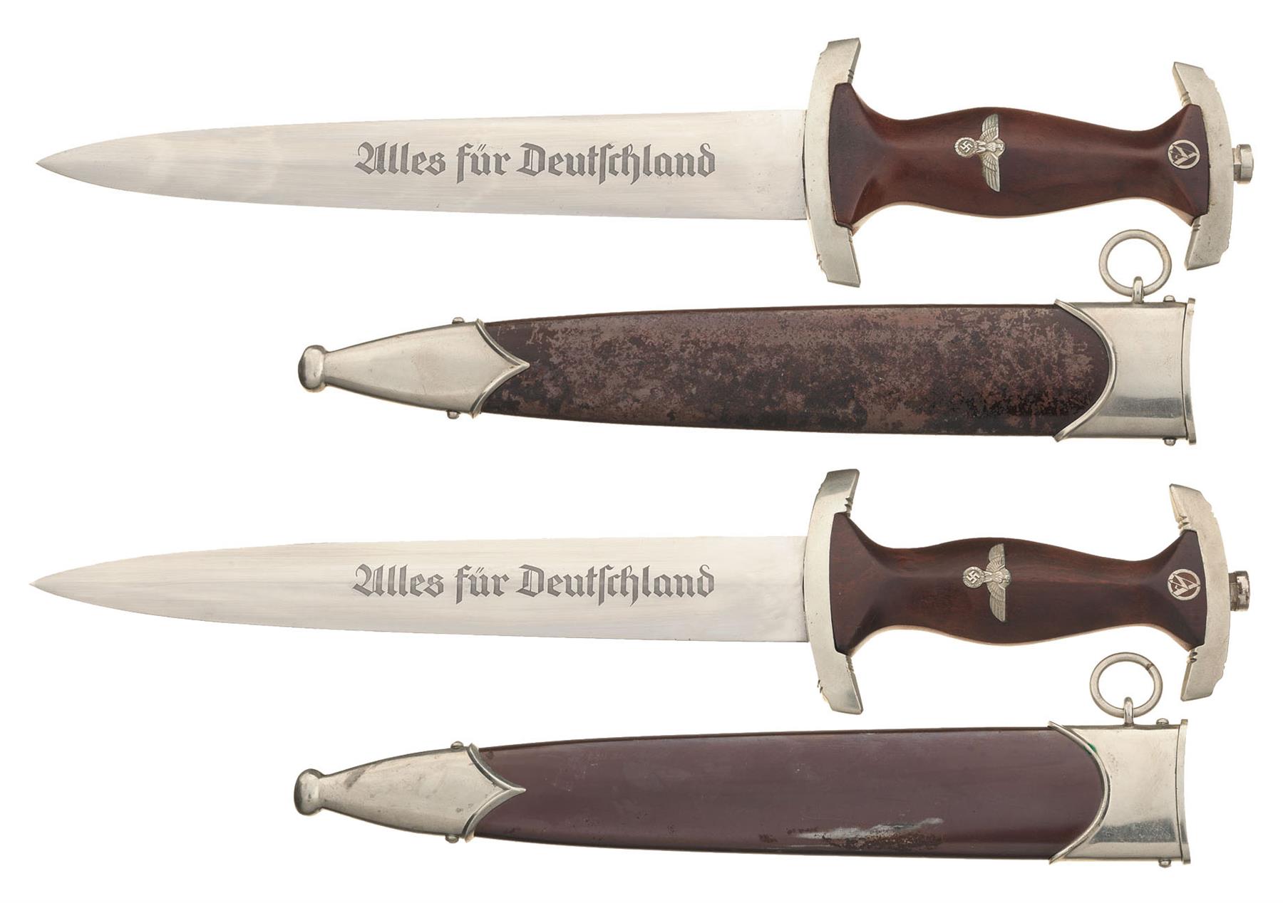 Two World War II Nazi SA Daggers with Sheaths | Rock Island Auction