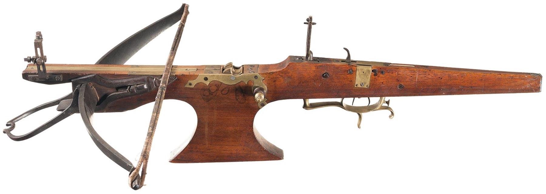 European Pattern Crossbow with Inscribed Ivory Panel | Rock Island Auction