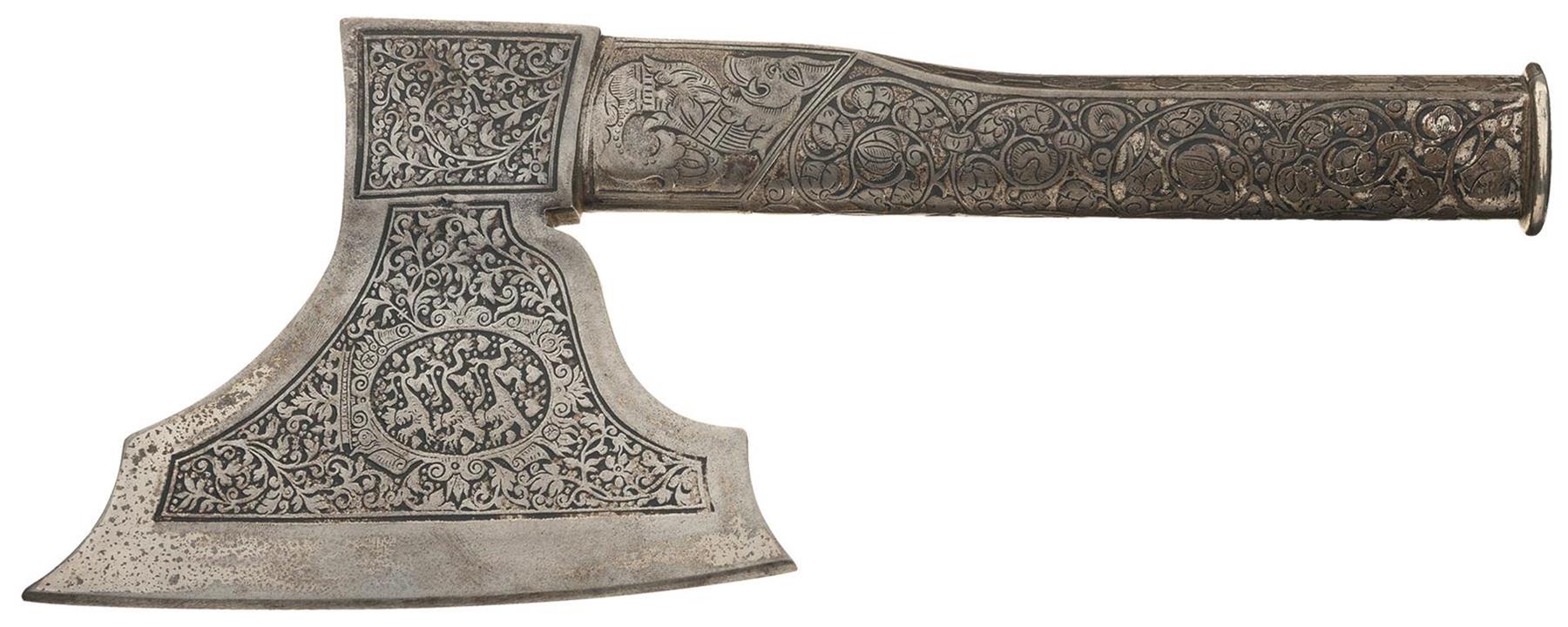 Attractive Victorian Era Full Steel Hand Axe with Extensive Embe | Rock ...