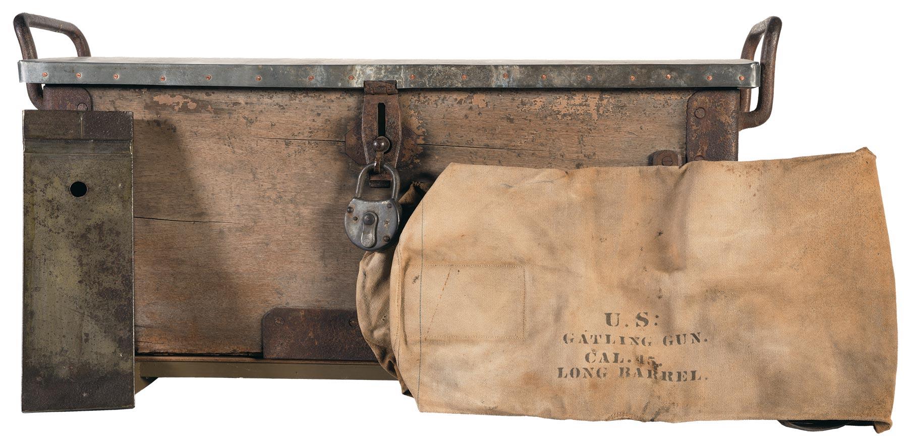 Three Gatling Gun Accoutrements, Including a Limber Chest | Rock Island ...