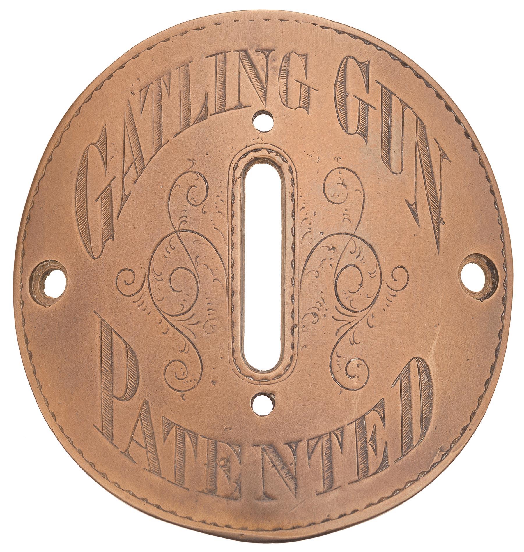 Colt 1883 Gatling Gun Bronze Plate | Rock Island Auction