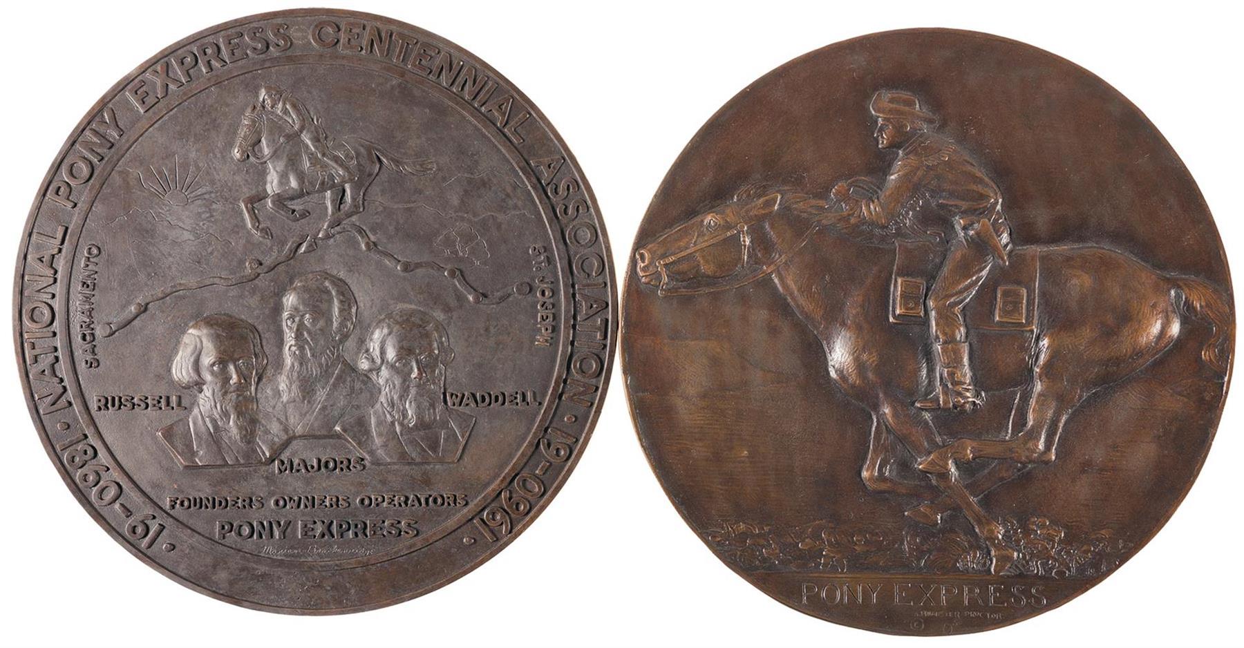 Two Bronze Pony Express Plaques | Rock Island Auction
