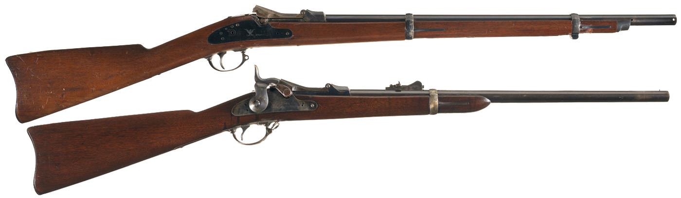 Collector's Lot of U.S. Springfield Trapdoor Fencing Musket and | Rock ...