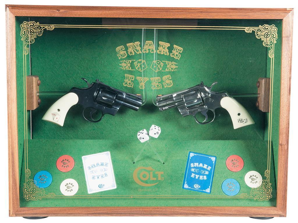 Excellent and Desirable Cased Set of Two Colt Python Snake Eyes | Rock ...