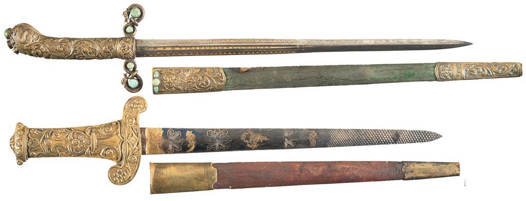 Two Decorated Daggers with Sheaths | Rock Island Auction