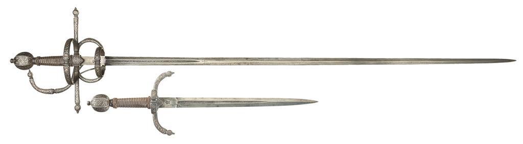Matched Set of European Rapier and Parrying Dagger | Rock Island Auction