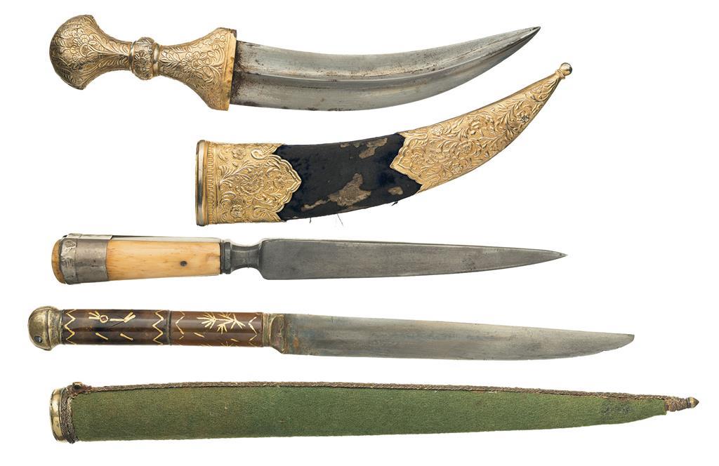 Three Eastern Daggers, Including Damascus Bladed Examples | Rock Island ...
