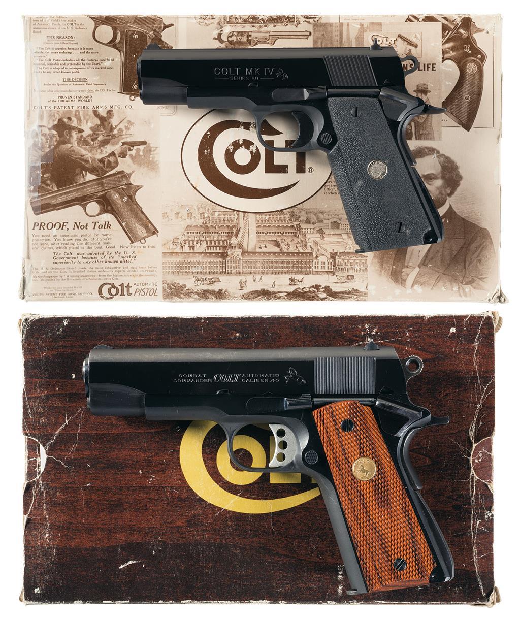 Two Colt Commander Semi-Automatic Pistols w/ Boxes | Rock Island Auction
