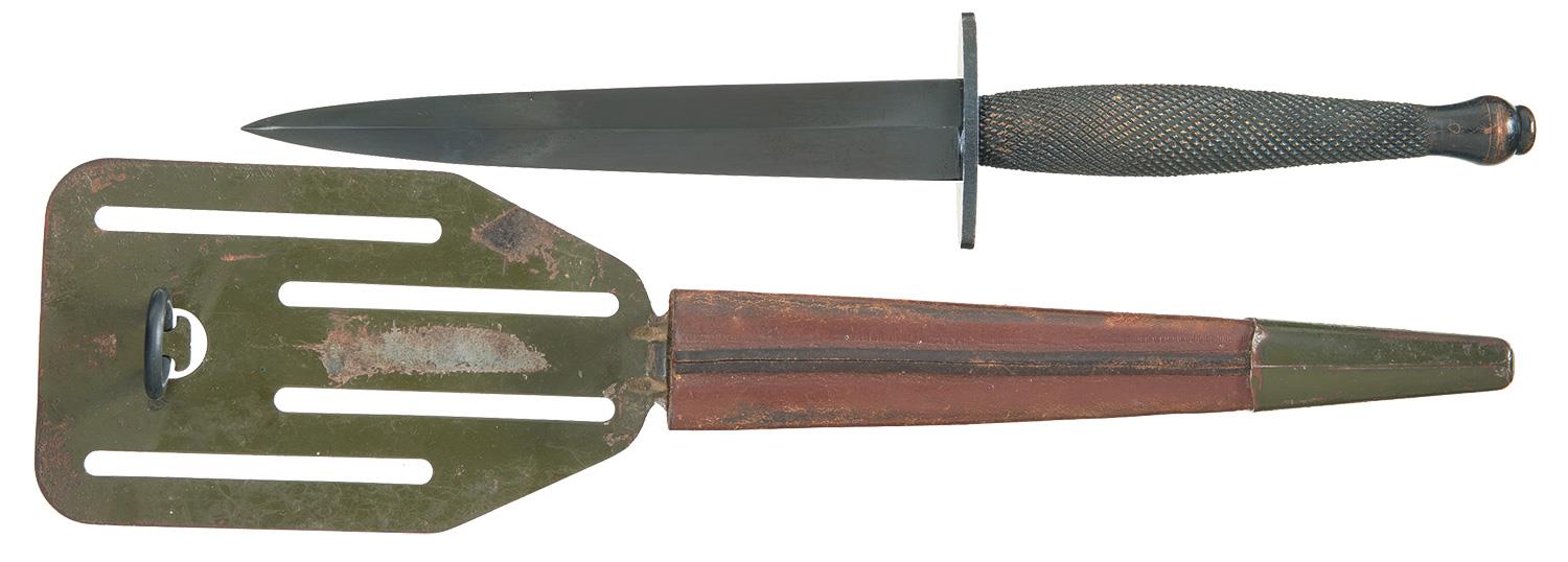 Rare OSS Stiletto with 'Spatula' Pattern Sheath | Rock Island Auction