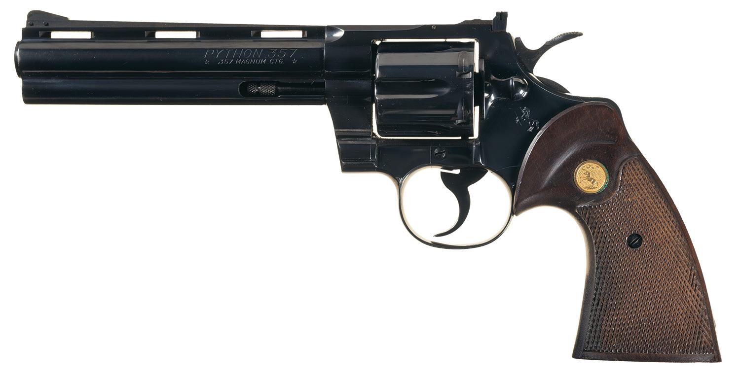 Early Production Colt Python Double Action Revolver with Holster | Rock ...