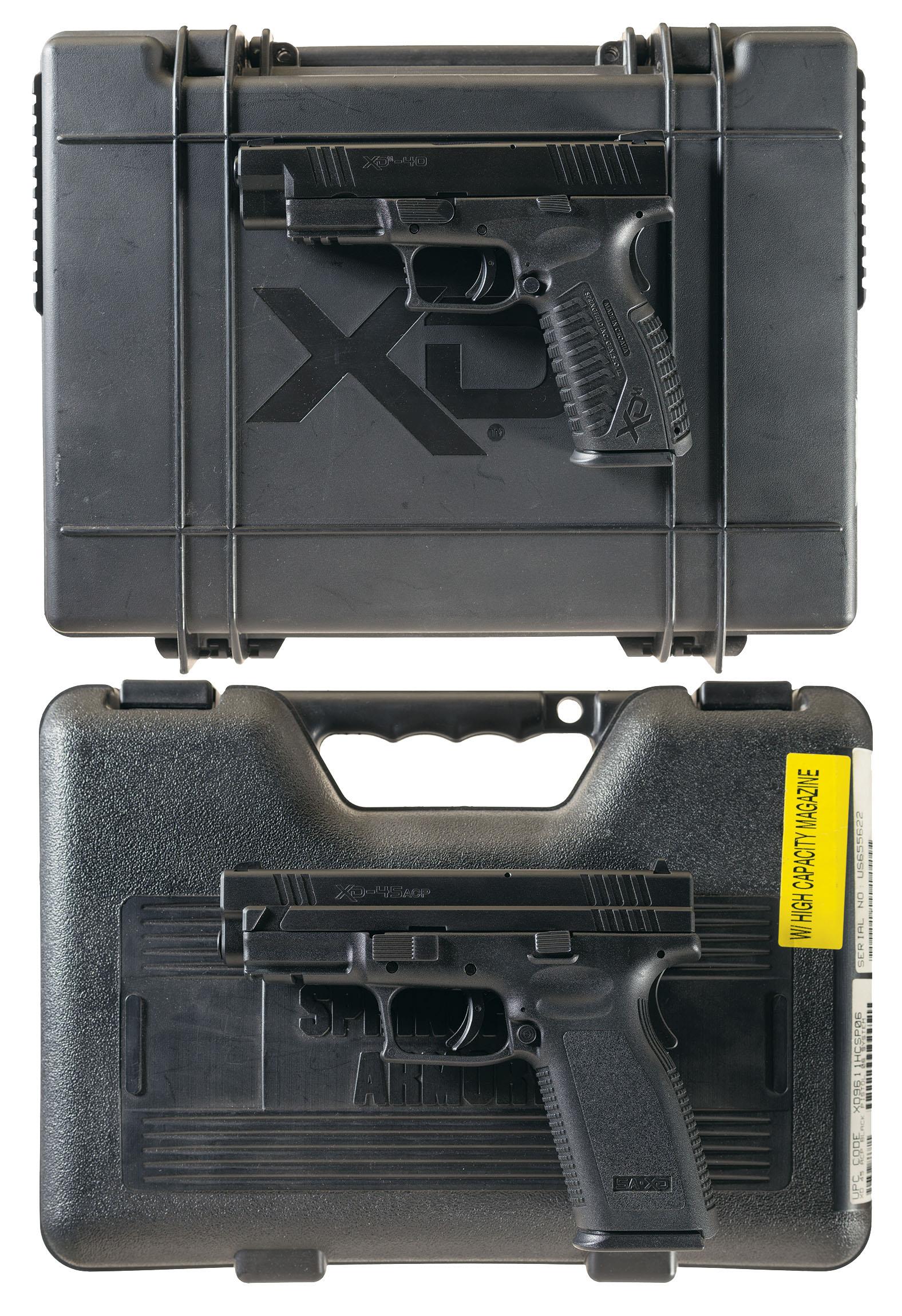 Two Springfield Armory Semi-Automatic Pistols w/ Cases | Rock Island ...
