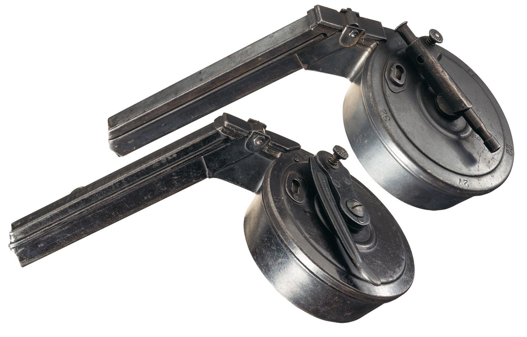 Two German World War I 'Snail Drum' Artillery Luger Magazines | Rock ...