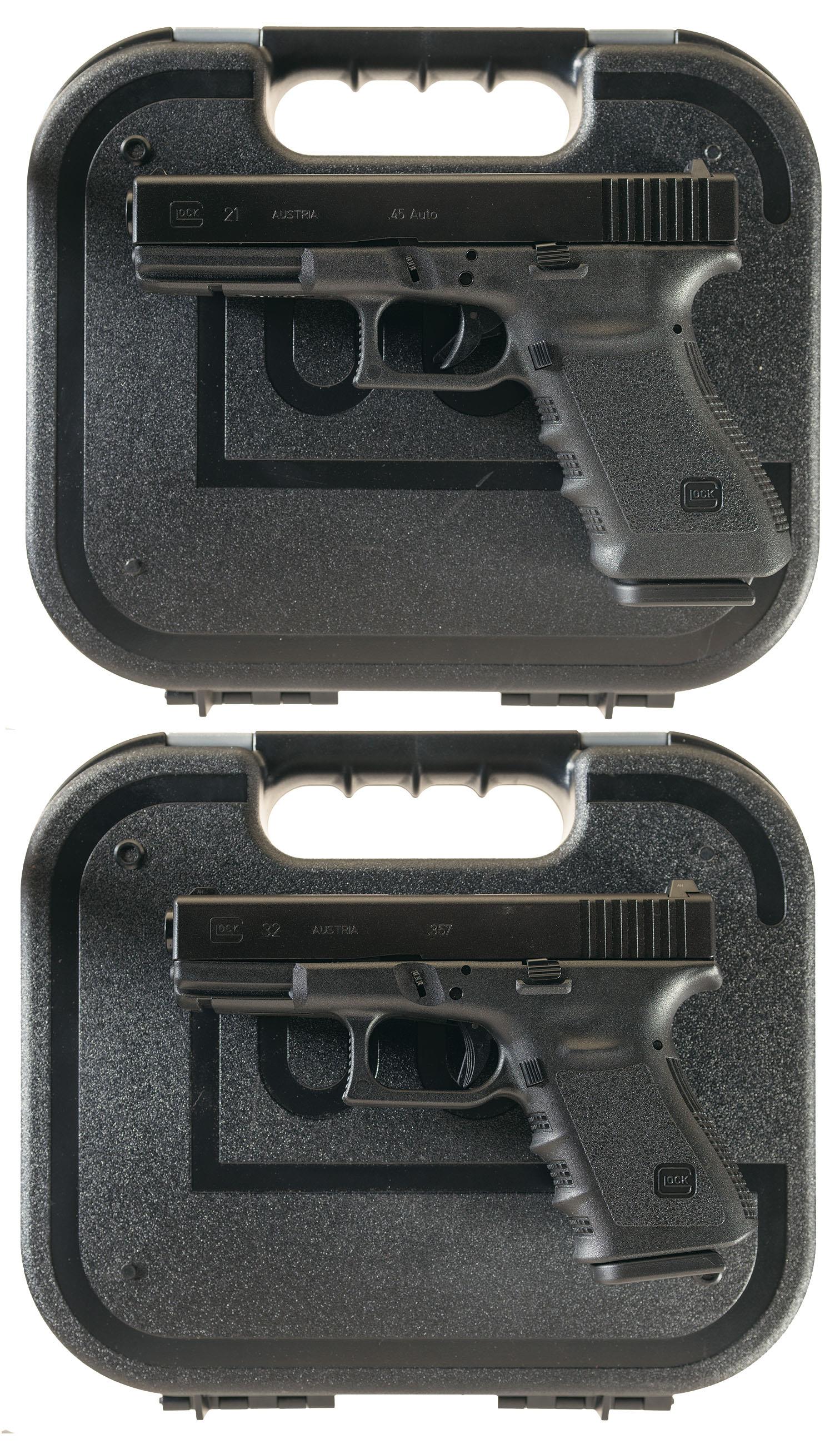 Two Glock Semi-Automatic Pistols w/ Cases | Rock Island Auction