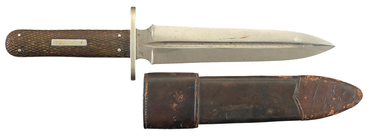 Unmarked London Spear Point Dagger with Leather Sheath | Rock Island ...