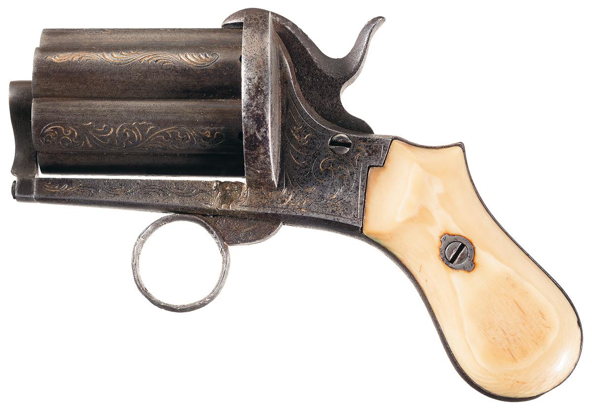 Engraved Pinfire Pepperbox | Rock Island Auction