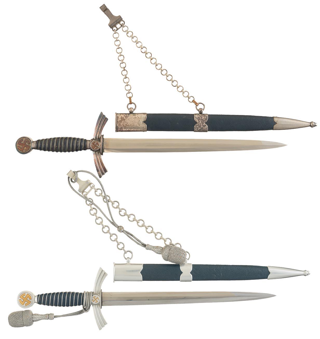 Two Luftwaffe First Pattern Daggers with Hangers and Portapees | Rock ...