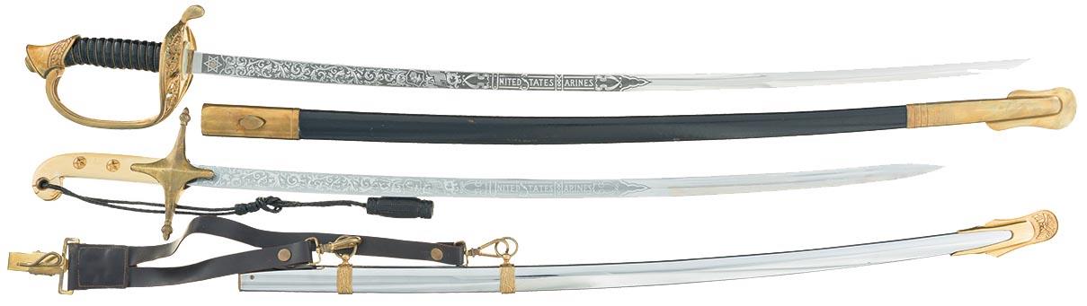 Two United States Marine Corps Swords with Scabbards | Rock Island Auction
