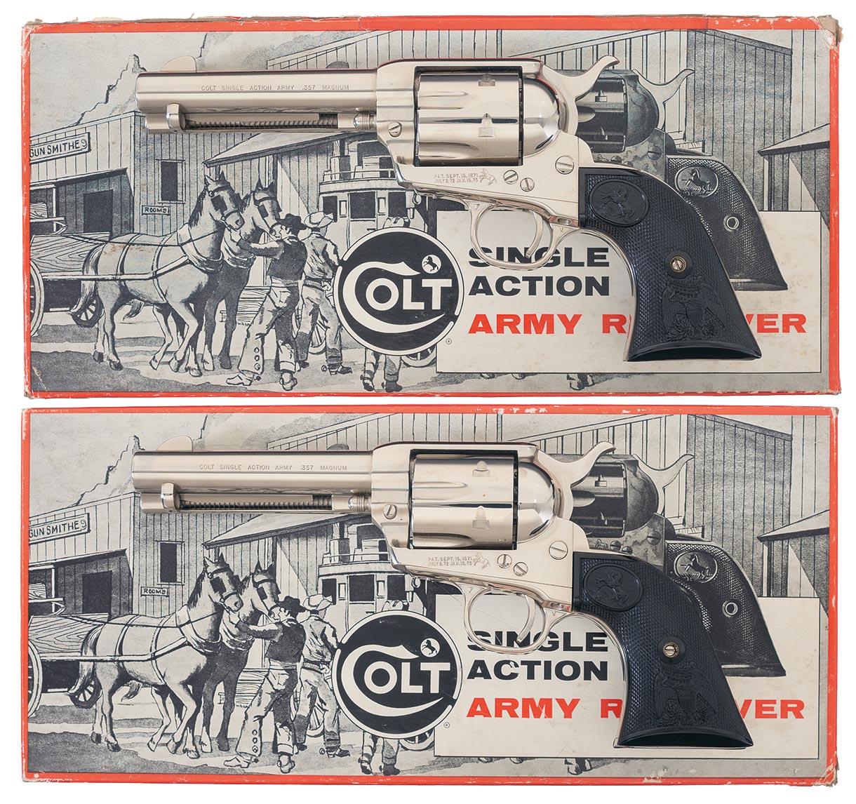 Excellent Documented and Consecutive Pair of Nickel Plated Colt | Rock ...