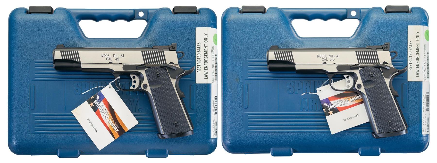 Two Springfield Armory Target Model 1911A1 Semi-Automatic Pistol | Rock ...