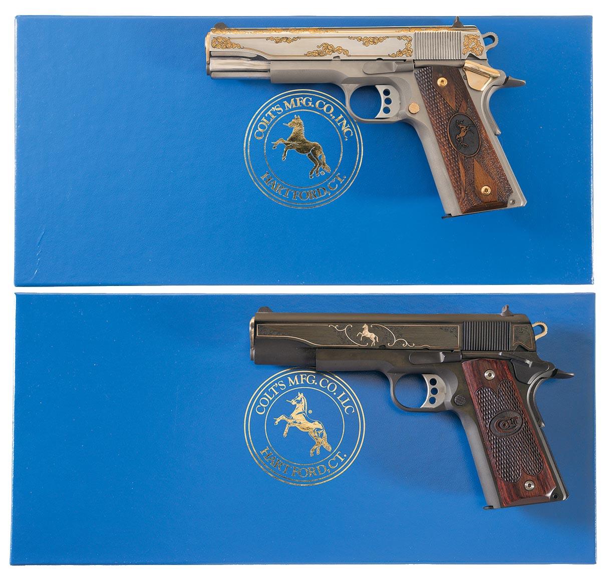Two Colt Government Model 1911 Semi-Automatic Pistols w/ Boxes | Rock ...